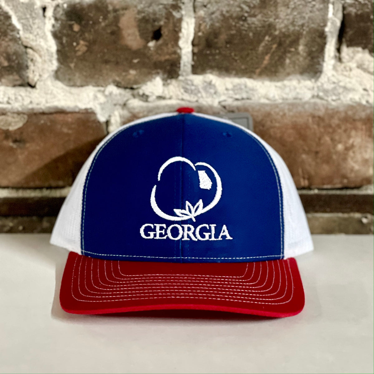 Georgia Original Cotton Trucker Hat Red, White, and Blue – Cotton State ...